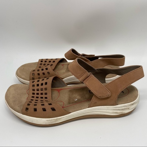 Bionica | Shoes | Bionica Tan Leather Perforated Ankle Strap Norcross Sandals | Poshmark